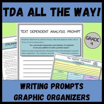 TDA Graphic Organizers Writing Prompts Text Dependent Analysis