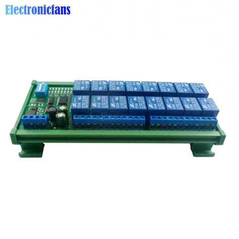 Módulo De Relé Rs485 12v 16 Canais Modbus Protocolo Rtu Controle Remoto