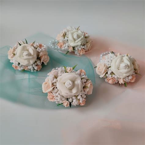 Corsage Bracelet Ivory Wrist Corsage Cream Corsage And Etsy