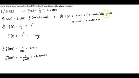 math 1a 3 9 18 use a linear approximation or differentials to