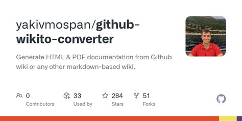 Github Yakivmospangithub Wikito Converter Generate Html And Pdf Documentation From Github Wiki