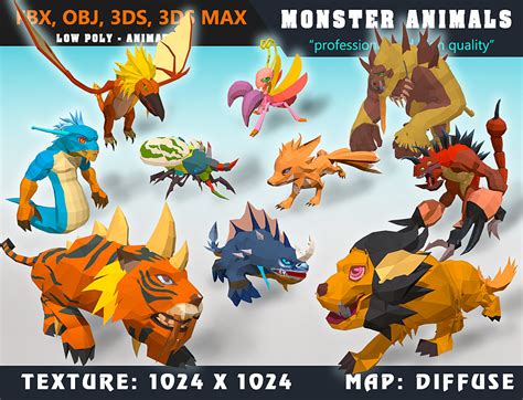 Low Poly Monster Cartoon Collection 02 Animated