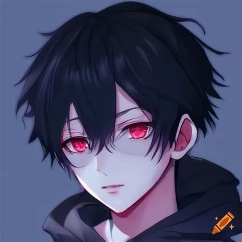 Heterochromic Anime Boy With Black Hair Pfp On Craiyon