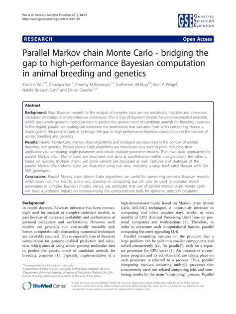 Pdf Parallel Markov Chain Monte Carlo Bridging The Gap To High
