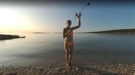 Special Fire Dancing Naked On Sunset Beach Extra Long And