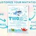 Finny The Shark Second Birthday Customized Invitation 5x7 Super