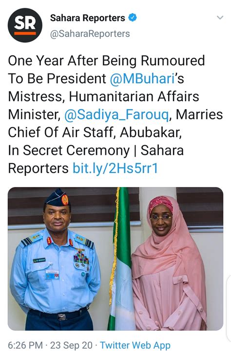 Photo Of Sadiya Umar Farouq And Sadique Abubakar The Chief Of Air Staff