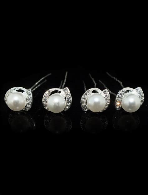 Accessoires De Bijoux De Cheveux De Mariage Perles De Strass Blanc