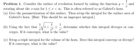 Solved Problem 1 Consider The Surface Of Revolution Formed Chegg