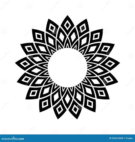 abstract geometric radial floral pattern decorative design element