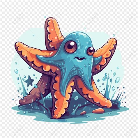 불가사리 클립 아트 만화 문어 디자인 벡터 Png 일러스트 무료 다운로드 Lovepik