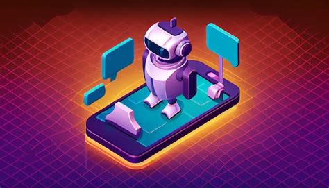 premium ai image a robot on a phone with a speech bubble