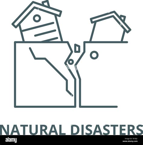 Natural Disasters Vector Line Icon Linear Concept Outline Sign