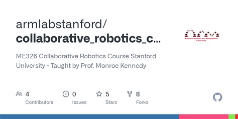 Github Armlabstanfordcollaborativeroboticscourse Me326 Collaborative Robotics Course