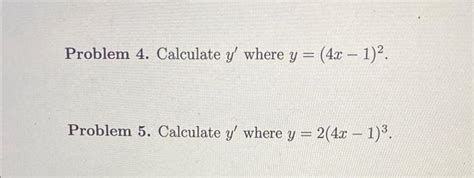 Solved Problem 4 Calculate Y Where Y 4x1 2 Problem 5 Chegg