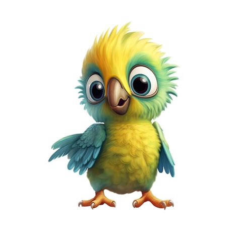 Premium Psd A Green And Yellow Parrot With A Blue Beak And A Yellow