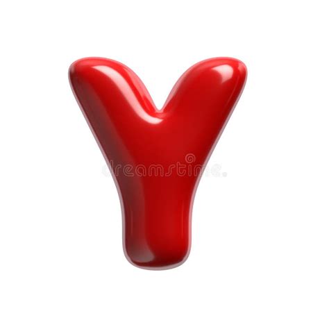 Red Cartoon Letter Y Small D Glossy Font Suitable For Events