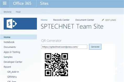 QR Code Generator Add In For SharePoint Ravichandran Blog