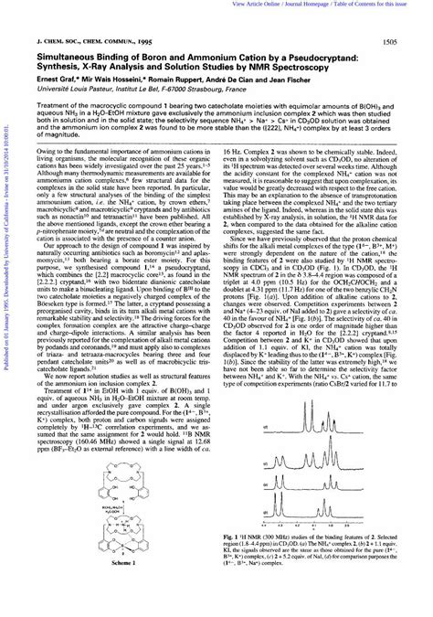 pdf simultaneous binding of boron and ammonium cation by a