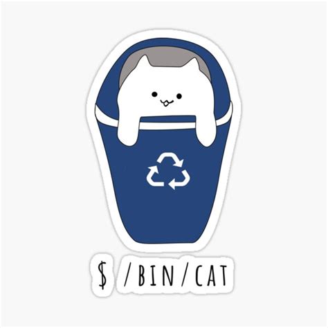 Bincat Linux Command Line Cat Sticker For Sale By Coder Kitty Redbubble