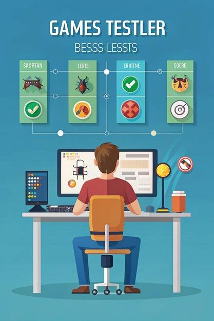 Vector Flat Style Illustration Of Game Tester Premium Ai Generated Image
