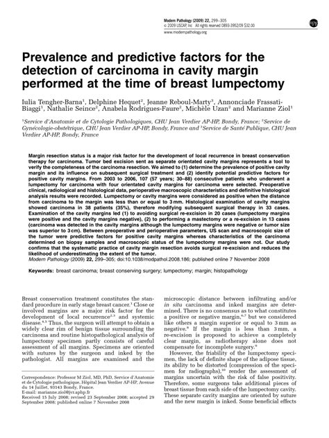 Pdf Prevalence And Predictive Factors For The Detection Of Carcinoma