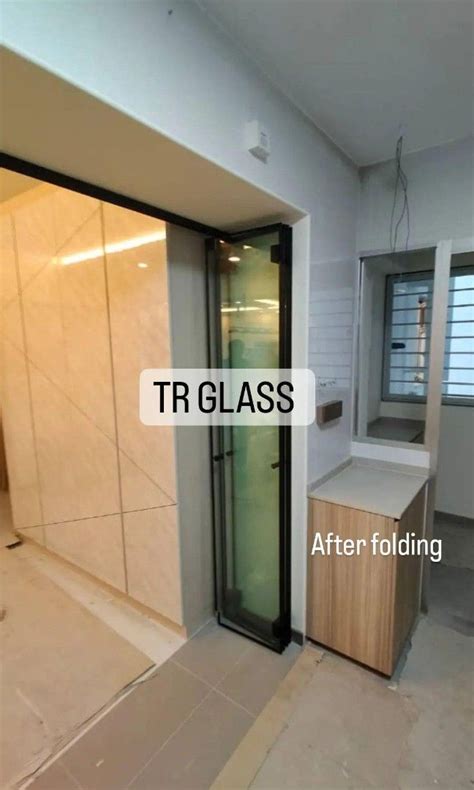 Tempered Glass Frameless Bi Fold Door Home Services Others On Carousell
