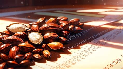 Photo Realistic As Cocoa Pods And Horizontal Chart Concept As Cocoa Pods And A Horizontal Chart