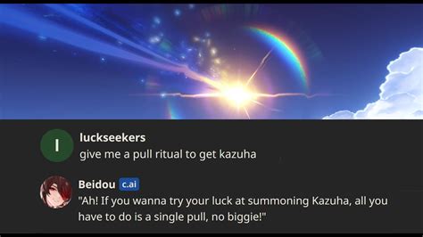 I Asked Ai Beidou To Give Me A Pull Ritual To Get Kazuha Genshin