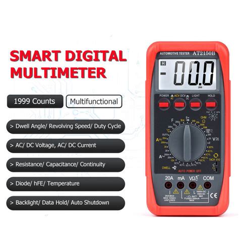 Smart Digital Multimeter 1999 Counts Lcd Backlight Electrical Automotive Tester Voltmeter