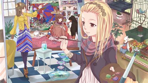 Anime Character Painting A Girl Anime Character HD Wallpaper