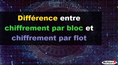 Différence Entre Le Chiffrement Par Bloc Et Le Chiffrement Par Flot