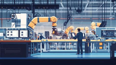 Engineers Monitoring The Production Process On Computer Screens Premium Ai Generated Image