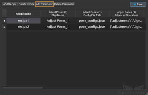 Parameter Recipe — Software Suite Documentation