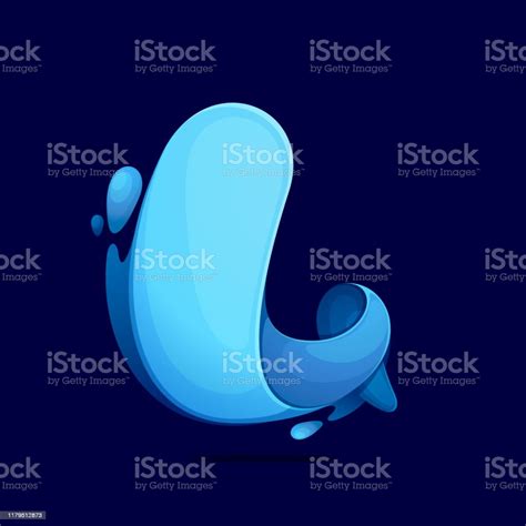 L 문자 로고 생태 양식에 물 파도와 이슬 방울 알파벳 L에 대한 스톡 벡터 아트 및 기타 이미지 알파벳 L 컴퓨터 글자