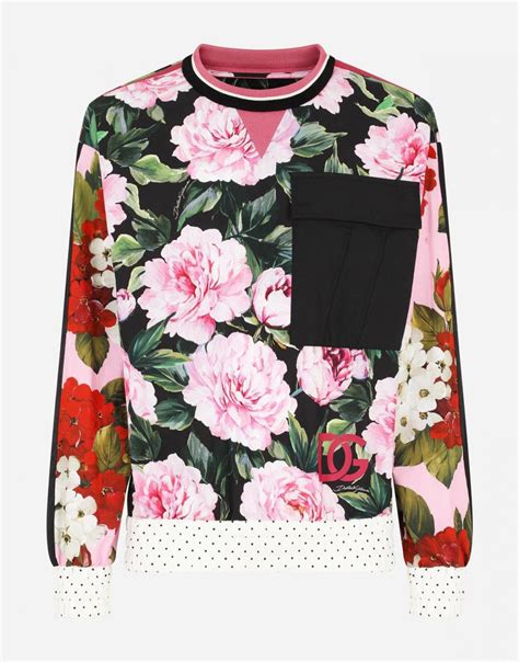 Dolce And Gabbana Floral Print Poplin Sweatshirt