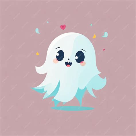 Premium Ai Image Animation Style Vector Illustration Of A Cute Ghost