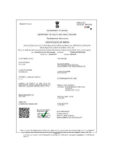 Certificate English Form N0 5 Issue 89622005 Pdf