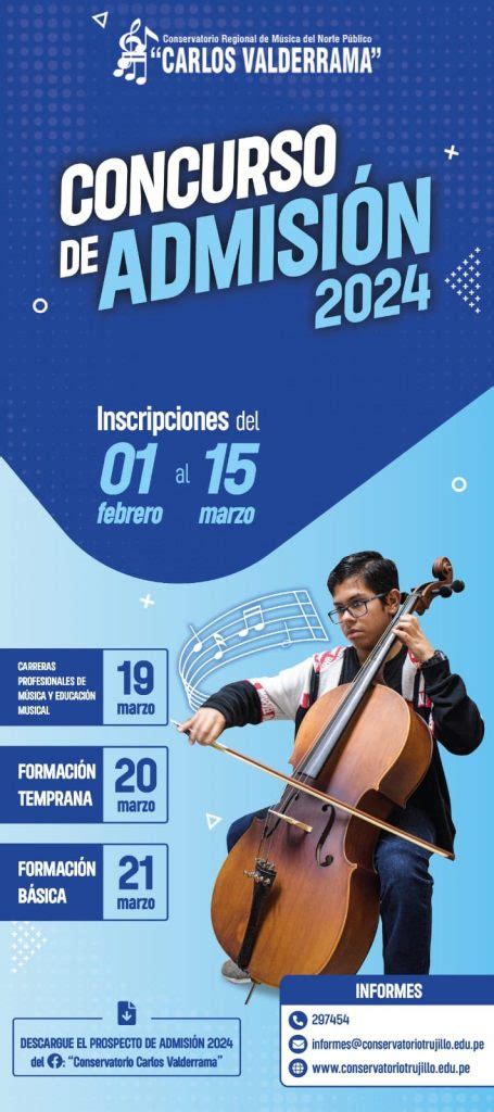 Convocatoria al Concurso de Admisión 2024 Conservatorio Trujillo