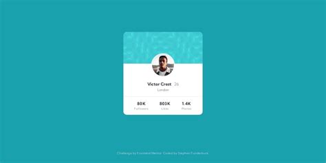 Frontend Mentor Simple Profile Card Coding Challenge Solution
