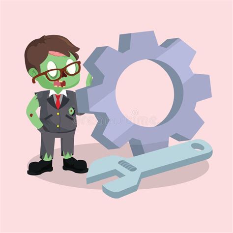 Profesion Zombie Character Cute Cartoon Stock Vector Illustration Of
