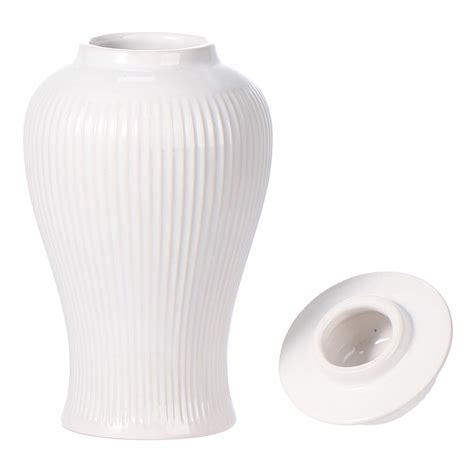 White Ceramic Ginger Jar 75