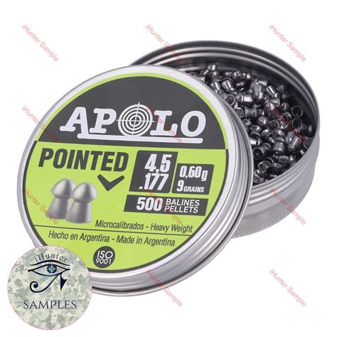 Sample Apolo Pointed Streamlined 177 4 5mm Lead Airgun Pellets S300
