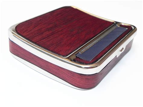 Cigarette Machine Rolling Case In Mahogany Wood Wolf Etsy