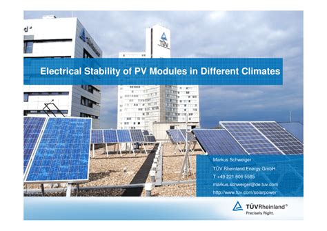 PDF Electrical Stability Of PV Modules In Different Climates