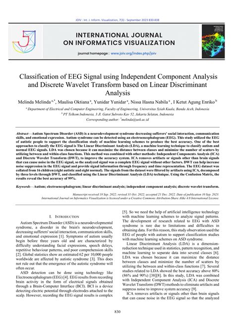 pdf classification of eeg signal using independent component analysis