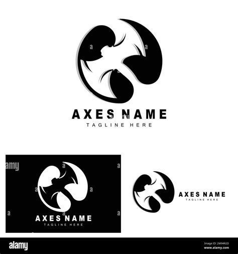 Ax Logo Design War Tool Illustration And Woodcutter Vector Stock