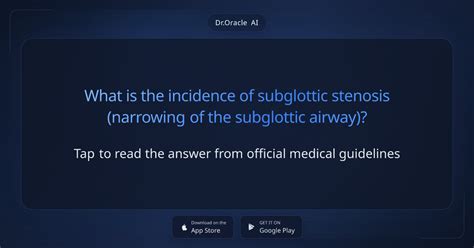 What Is The Incidence Of Subglottic Stenosis Narrowing Of The