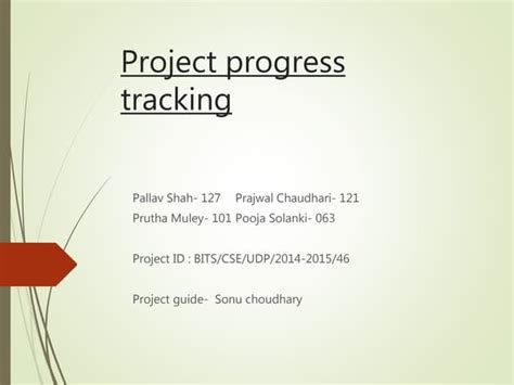 Project Progress Tracking Presentation Pptx
