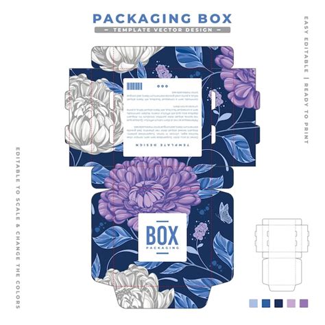 향수 상자 패키지 템플릿 디자인 프리미엄 벡터